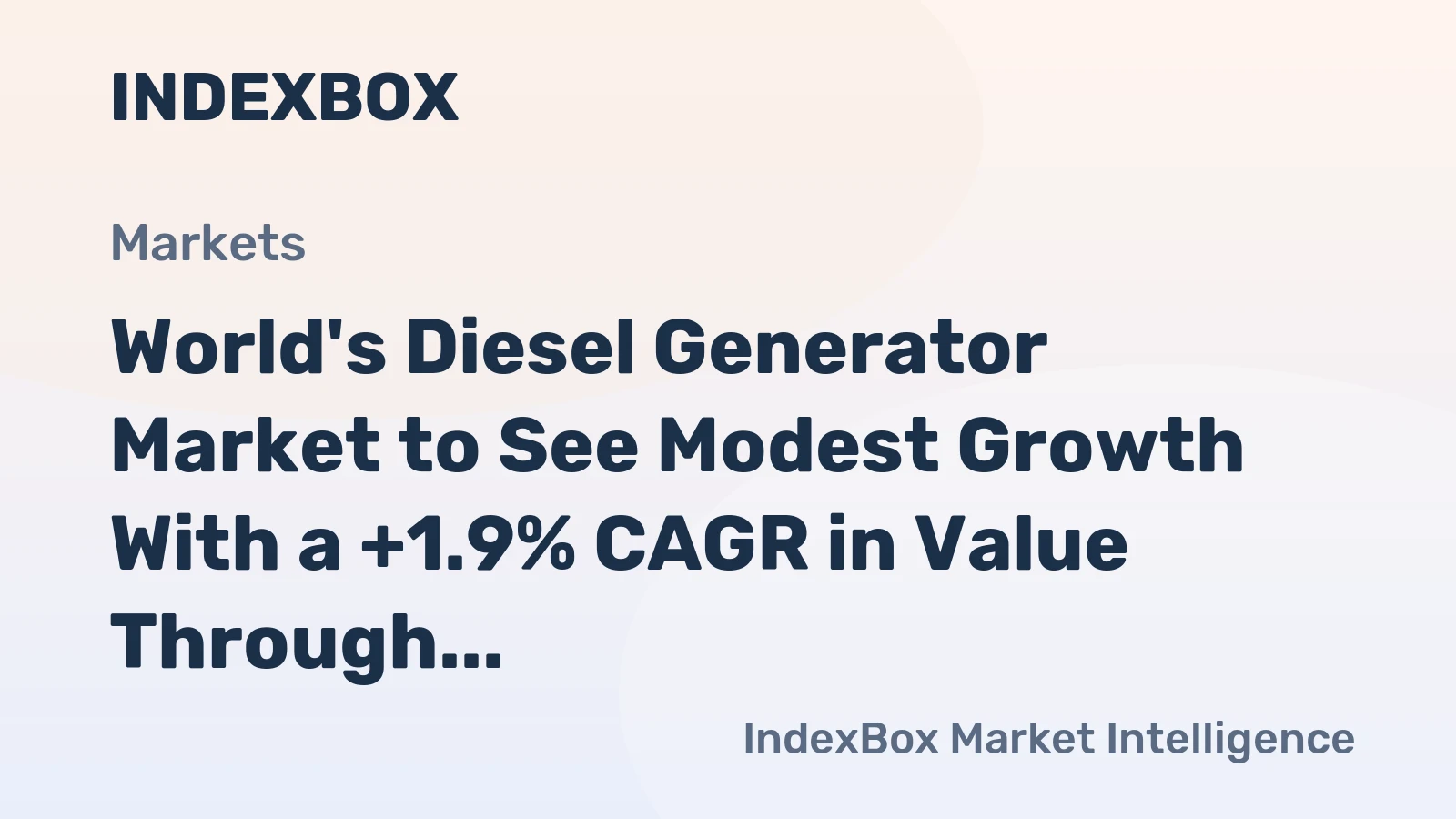World's Diesel Generator Market to See Modest Growth With a +1.9% CAGR in Value Through 2035