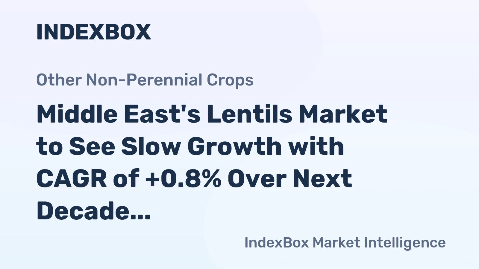 Middle East's Lentils Market to See Slow Growth with CAGR of +0.8% Over Next Decade
