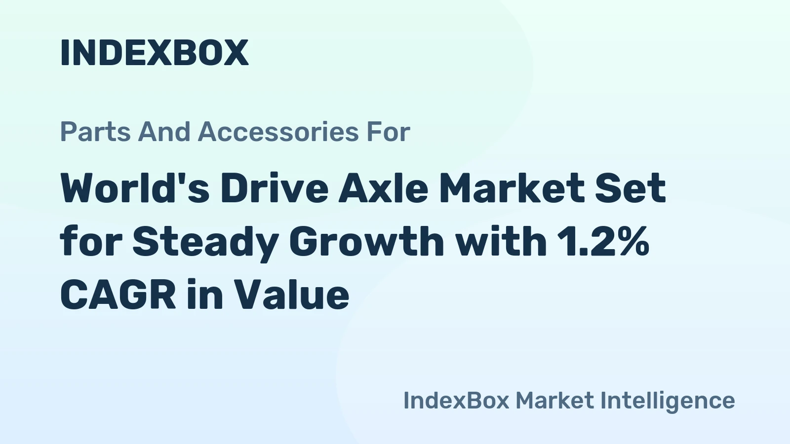 World's Drive Axle Market Set for Steady Growth with 1.2% CAGR in Value