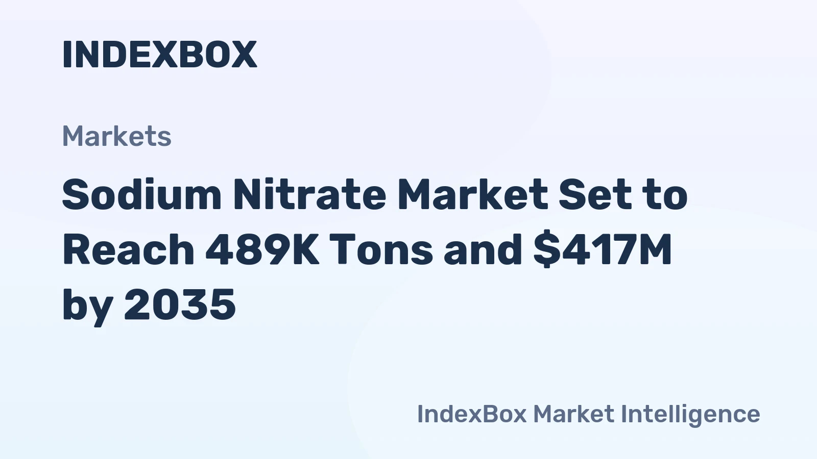 Sodium Nitrate Market Set to Reach 489K Tons and $417M by 2035