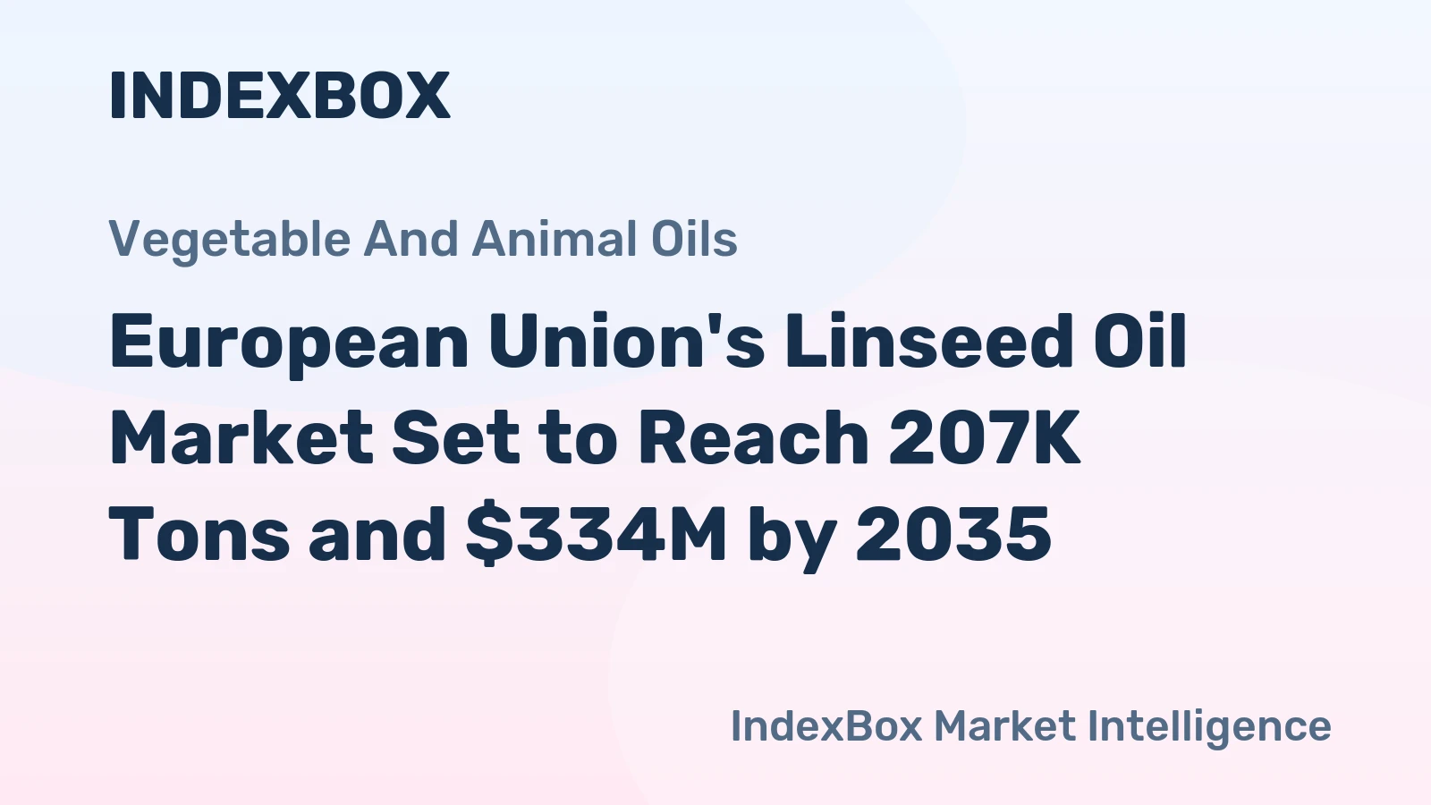 European Union's Linseed Oil Market Set to Reach 207K Tons and $334M by 2035