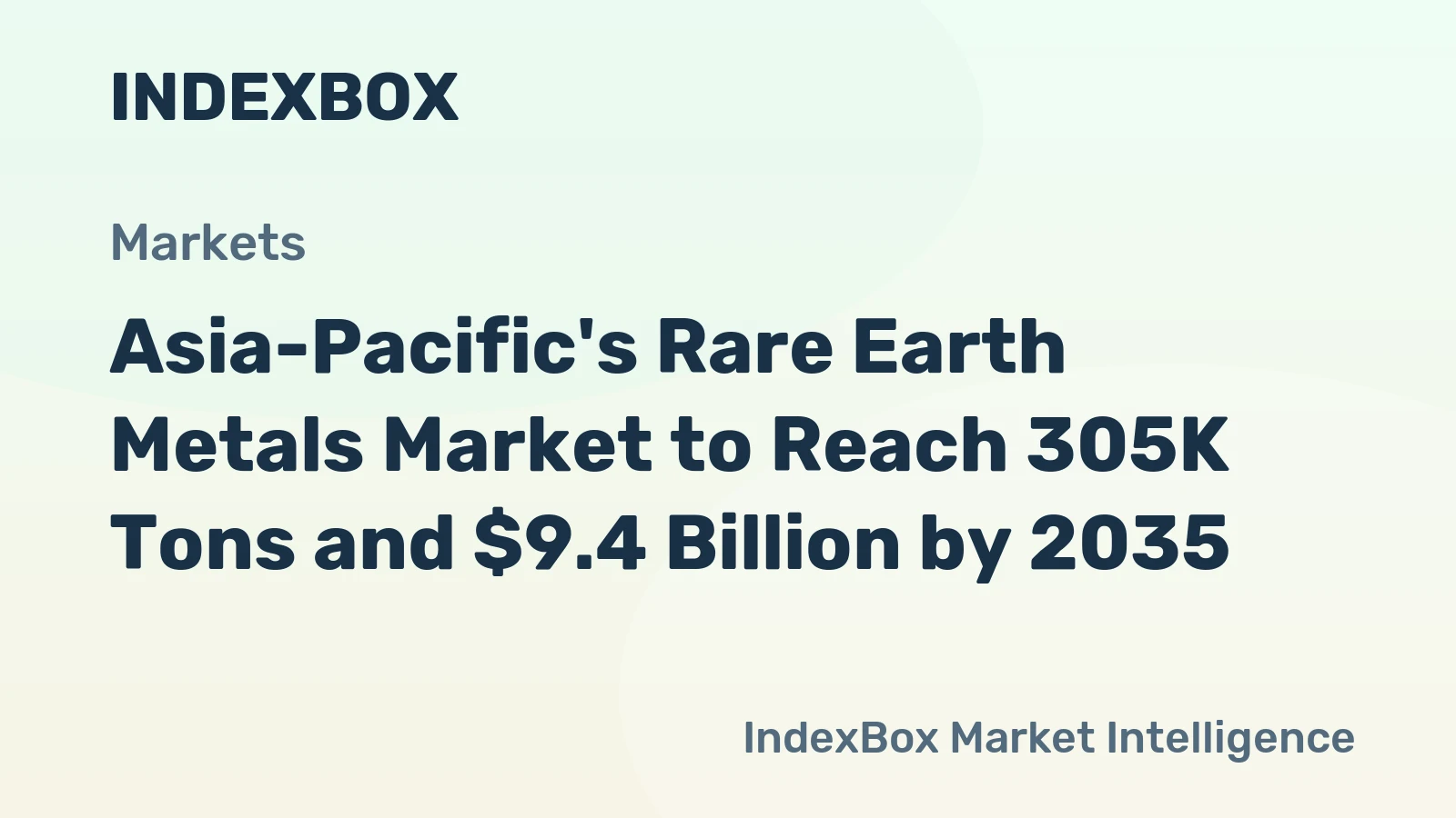 Asia-Pacific's Rare Earth Metals Market to Reach 305K Tons and $9.4 Billion by 2035