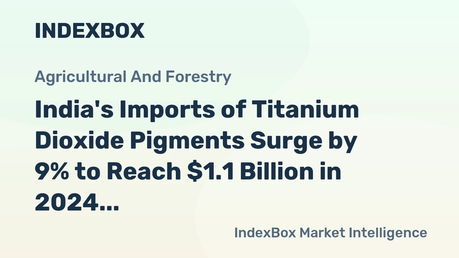 India's Imports of Titanium Dioxide Pigments Surge by 9% to Reach $1.1 Billion in 2024