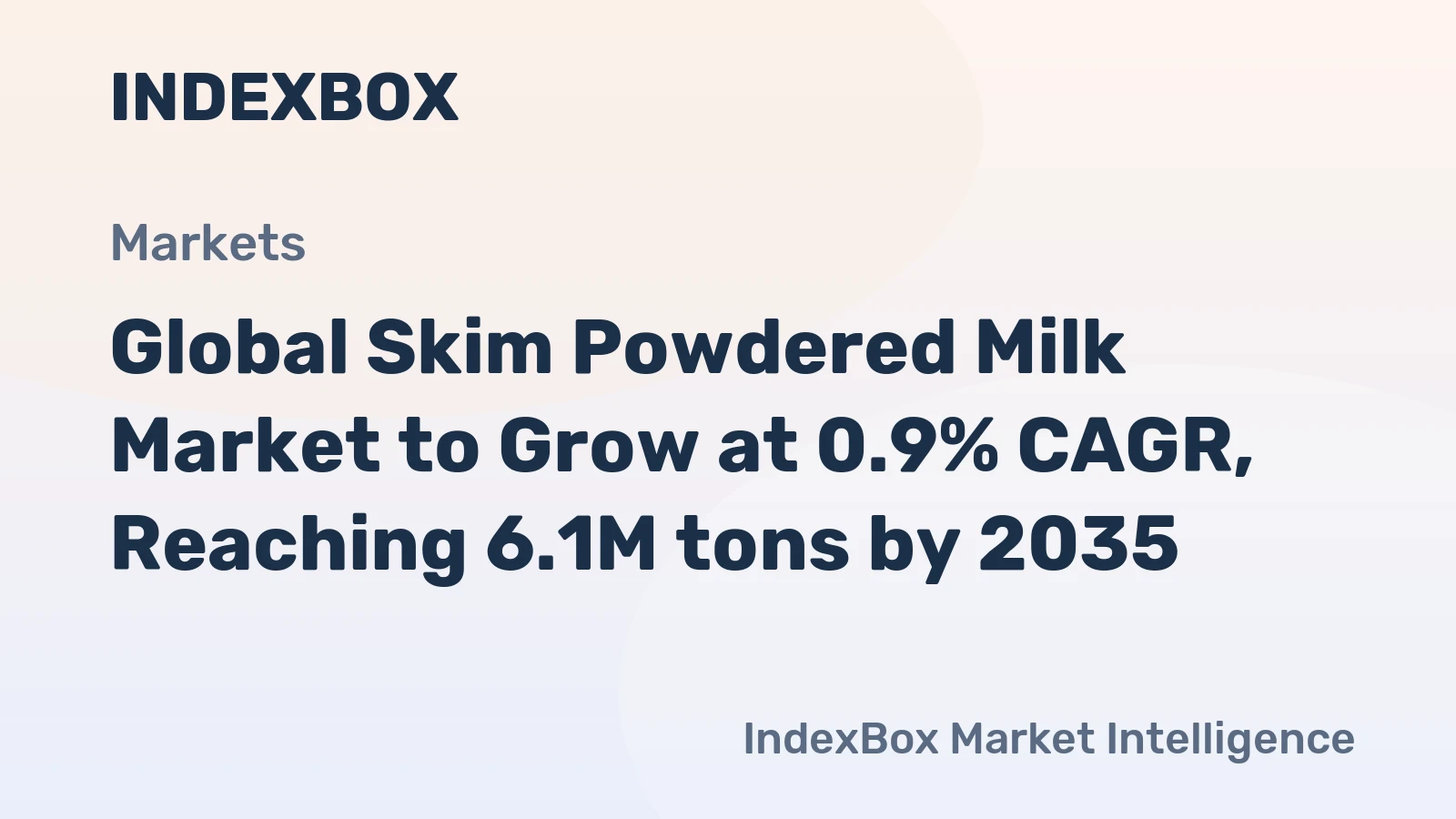 Global Skim Powdered Milk Market to Grow at 0.9% CAGR, Reaching 6.1M tons by 2035