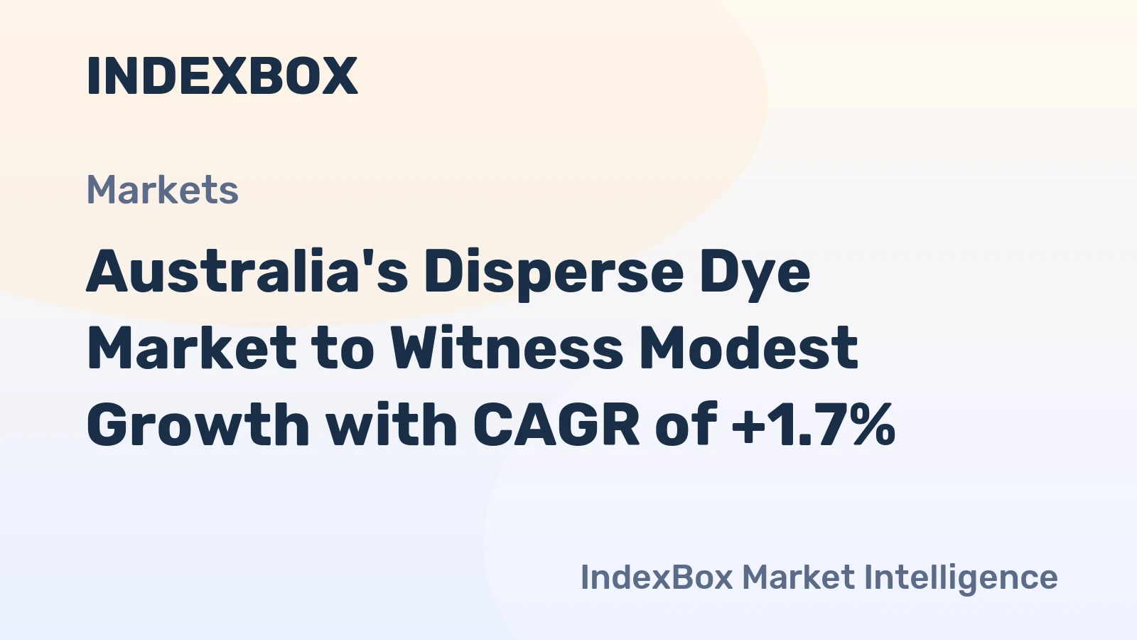 Australia's Disperse Dye Market to Witness Modest Growth with CAGR of +1.7%
