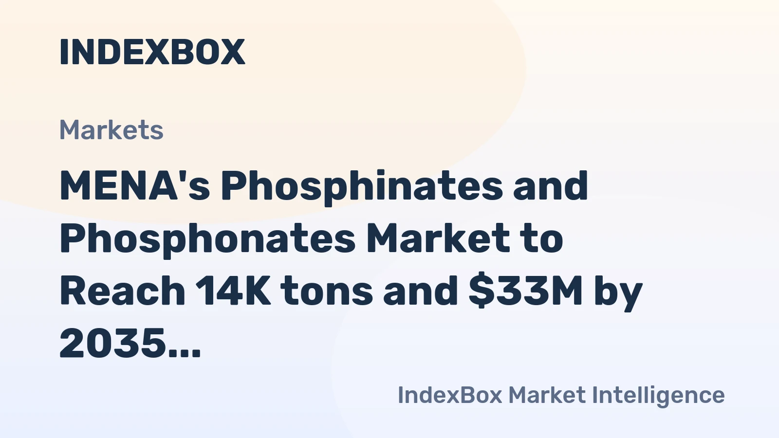 MENA's Phosphinates and Phosphonates Market to Reach 14K tons and $33M by 2035