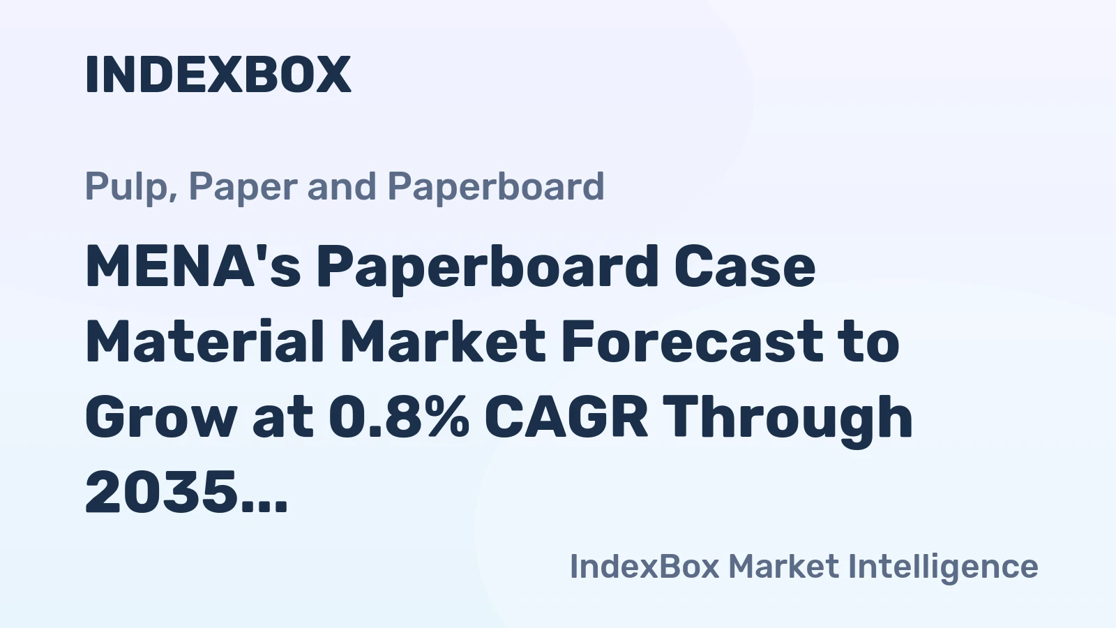 MENA's Paperboard Case Material Market Forecast to Grow at 0.8% CAGR Through 2035