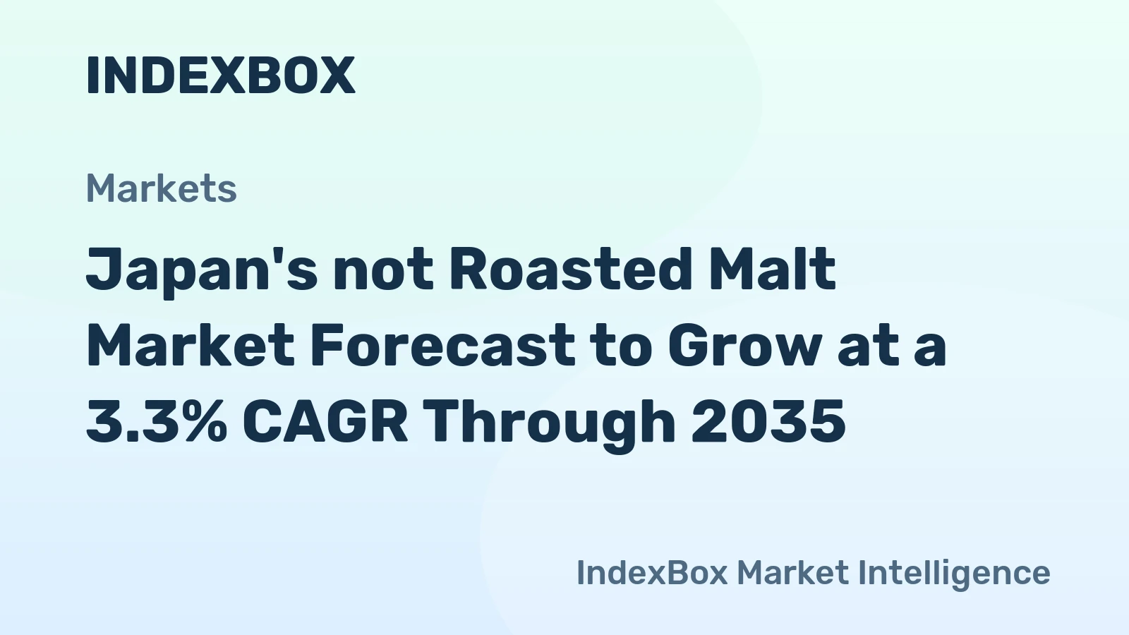 Japan's not Roasted Malt Market Forecast to Grow at a 3.3% CAGR Through 2035