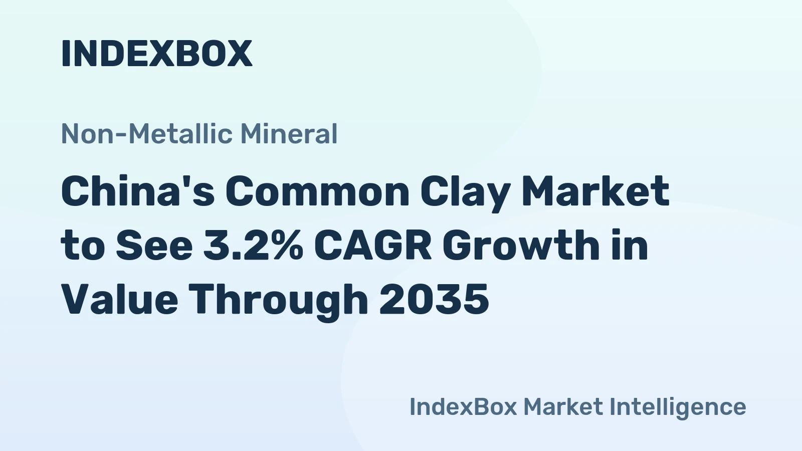 China's Common Clay Market to See 3.2% CAGR Growth in Value Through 2035
