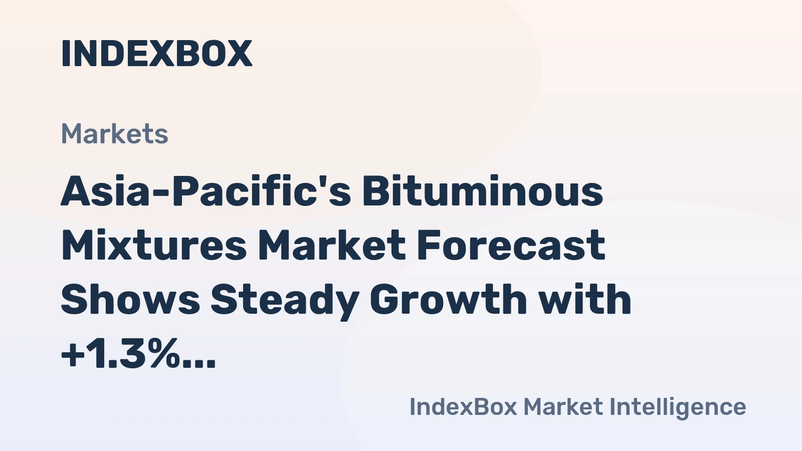 Asia-Pacific's Bituminous Mixtures Market Forecast Shows Steady Growth with +1.3% CAGR Through 2035