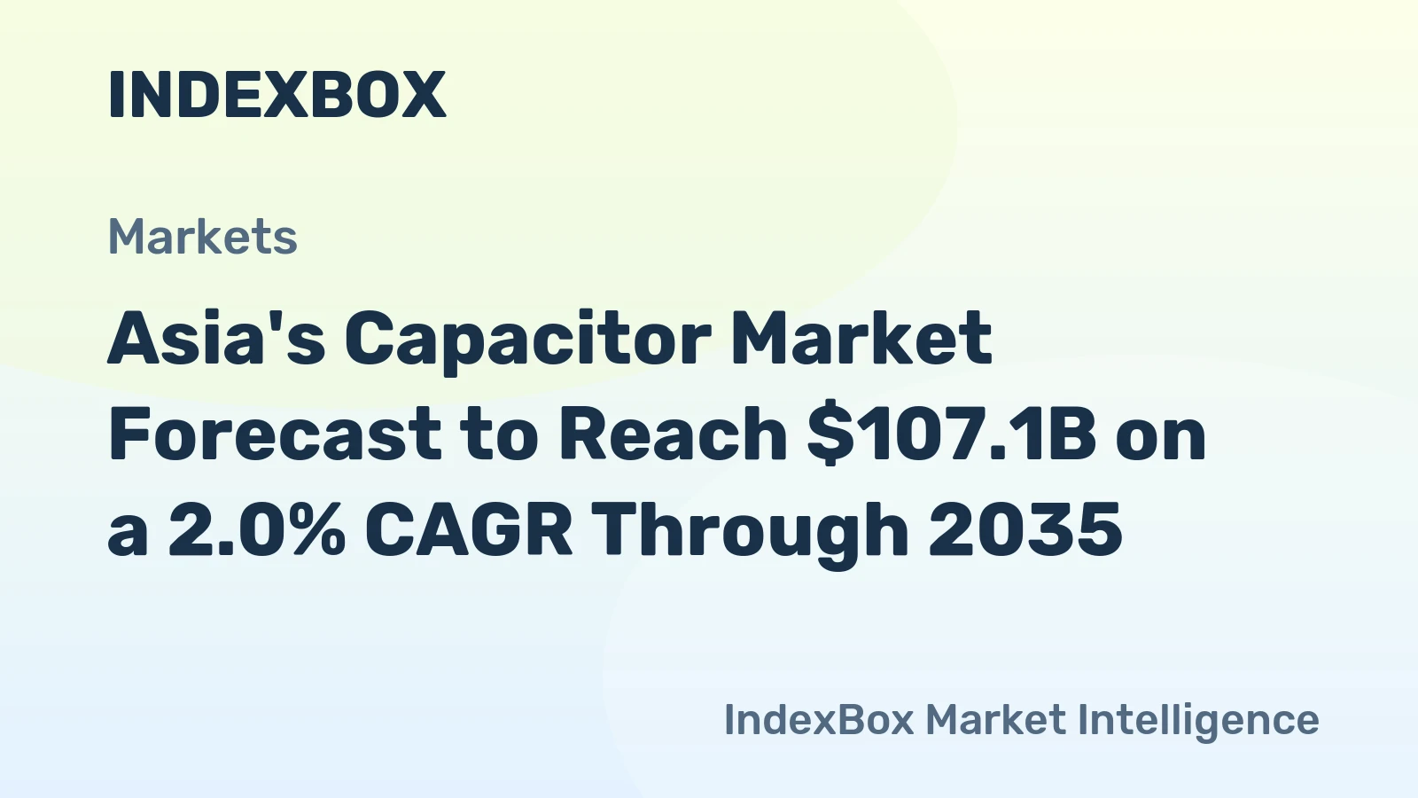 Asia's Capacitor Market Forecast to Reach $107.1B on a 2.0% CAGR Through 2035