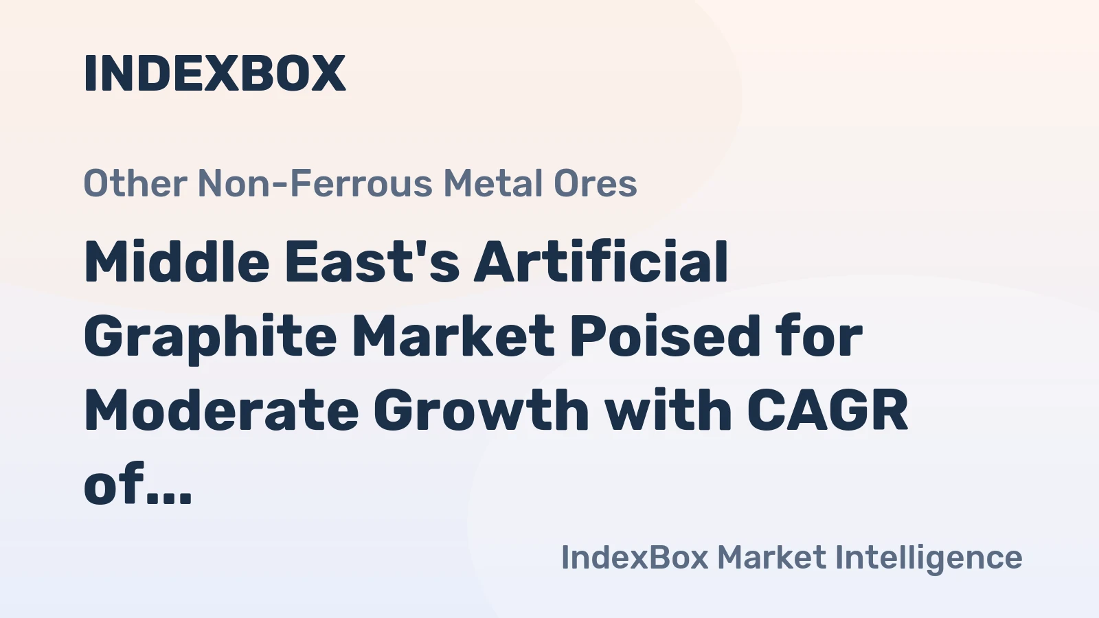 Middle East's Artificial Graphite Market Poised for Moderate Growth with CAGR of +1.1%