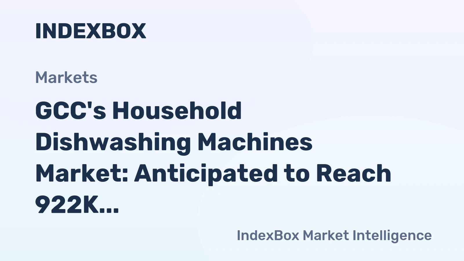 GCC's Household Dishwashing Machines Market: Anticipated to Reach 922K Units and $250M by 2035