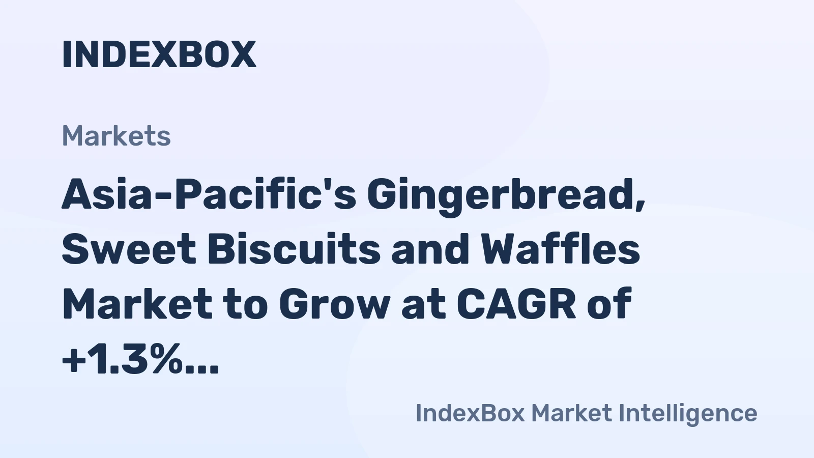 Asia-Pacific's Gingerbread, Sweet Biscuits and Waffles Market to Grow at CAGR of +1.3% from 2024 to 2035, Reaching 22M Tons