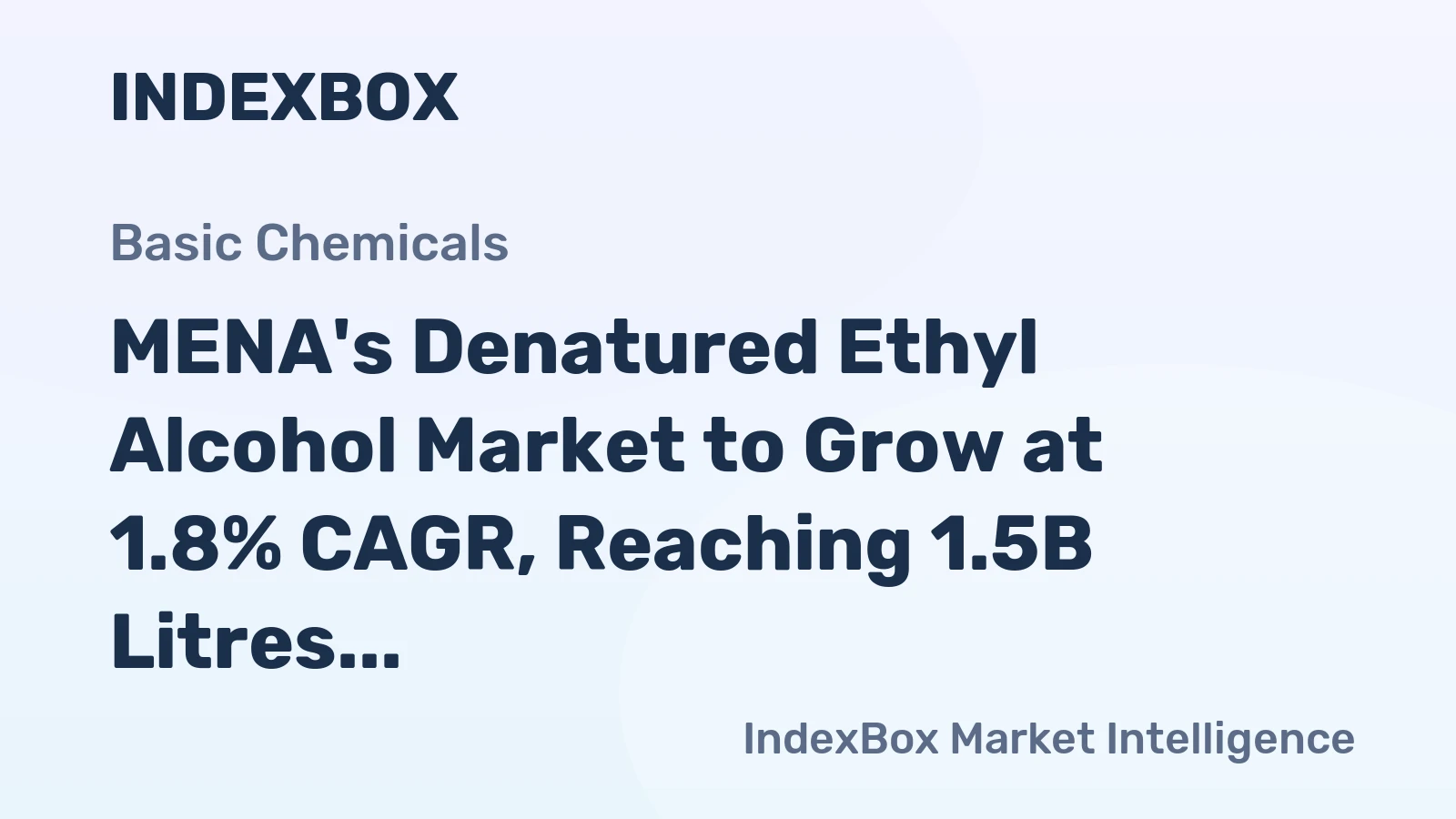 MENA's Denatured Ethyl Alcohol Market to Grow at 1.8% CAGR, Reaching 1.5B Litres by 2035