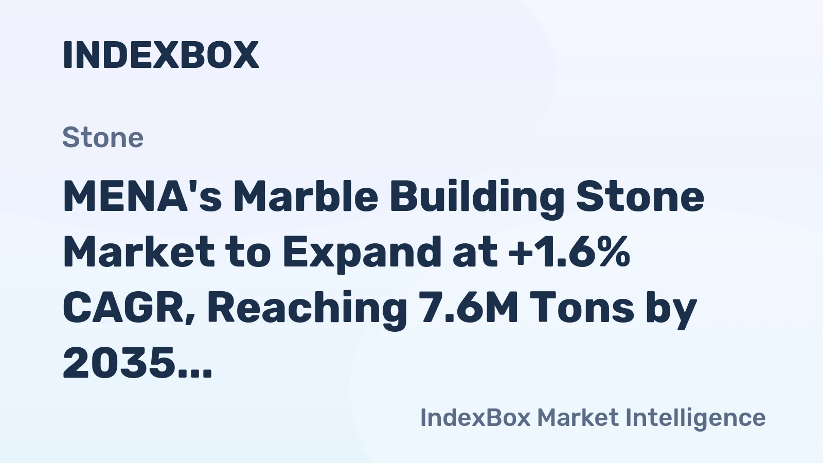 MENA's Marble Building Stone Market to Expand at +1.6% CAGR, Reaching 7.6M Tons by 2035