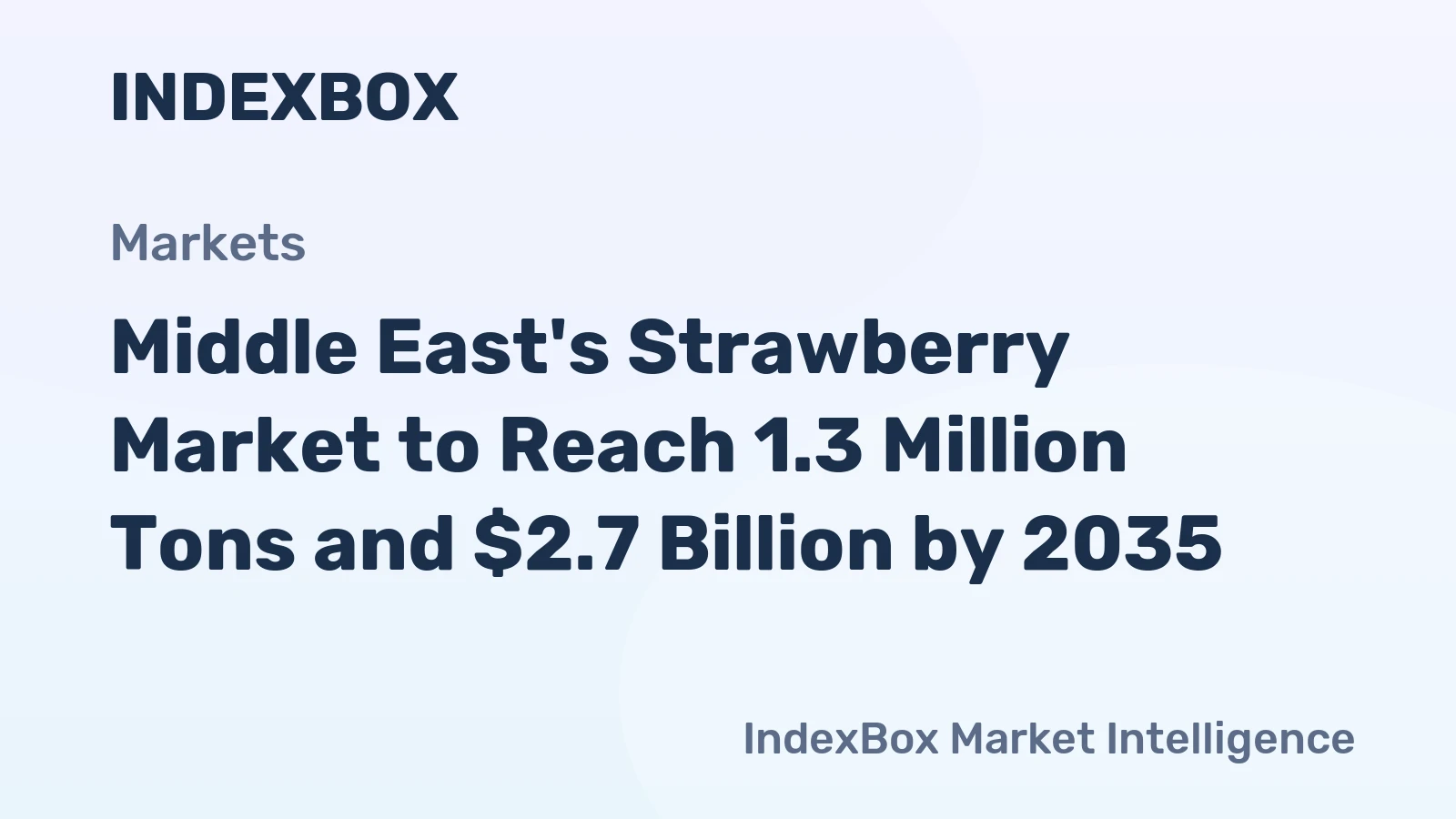 Middle East's Strawberry Market to Reach 1.3 Million Tons and $2.7 Billion by 2035