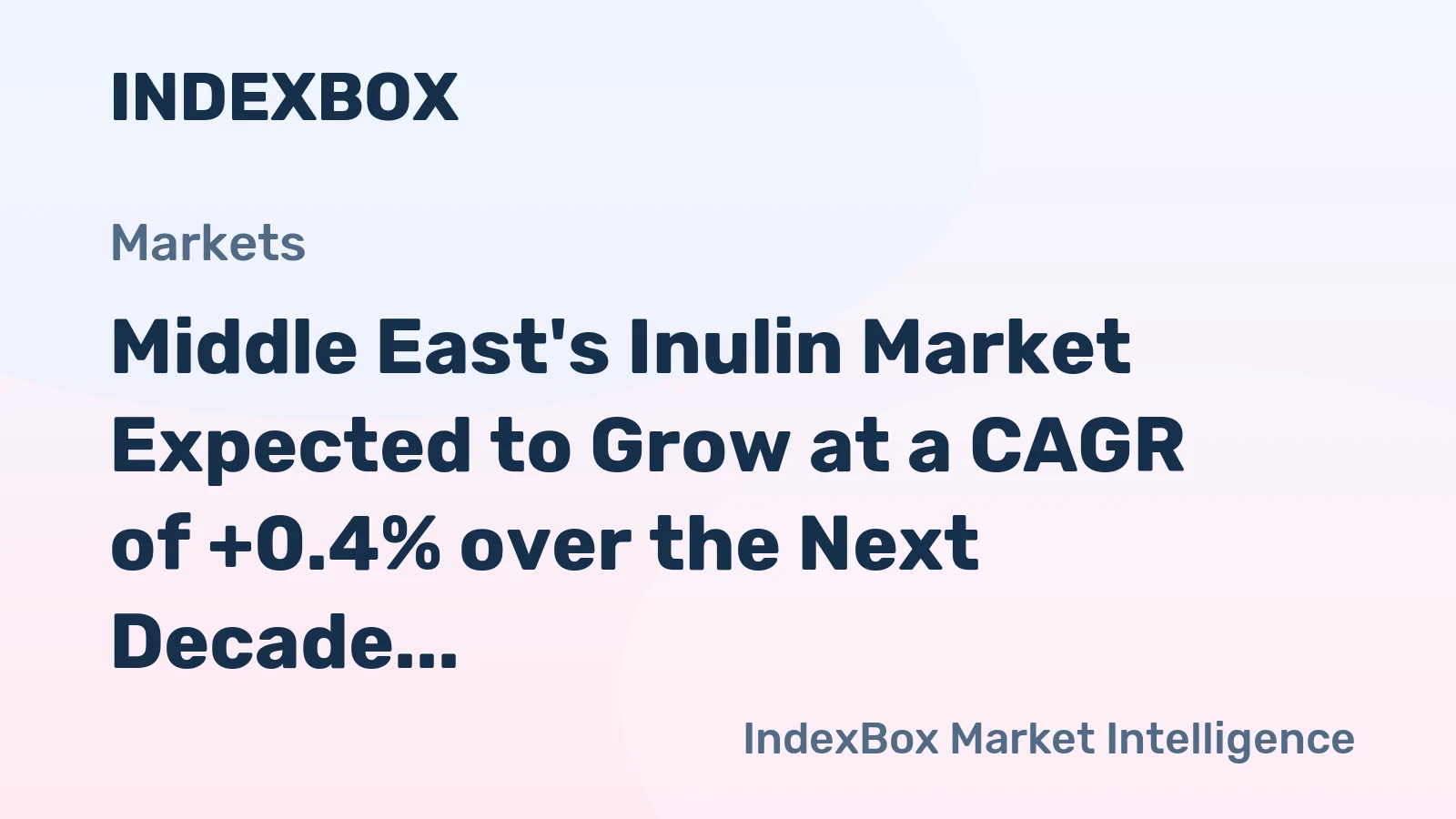 Middle East's Inulin Market Expected to Grow at a CAGR of +0.4% over the Next Decade