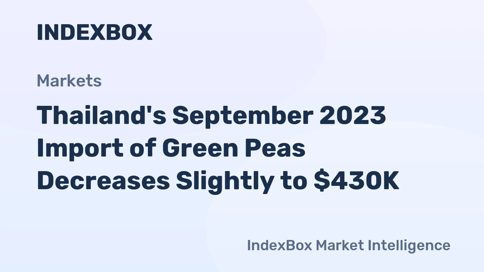 Thailand's September 2023 Import of Green Peas Decreases Slightly to $430K
