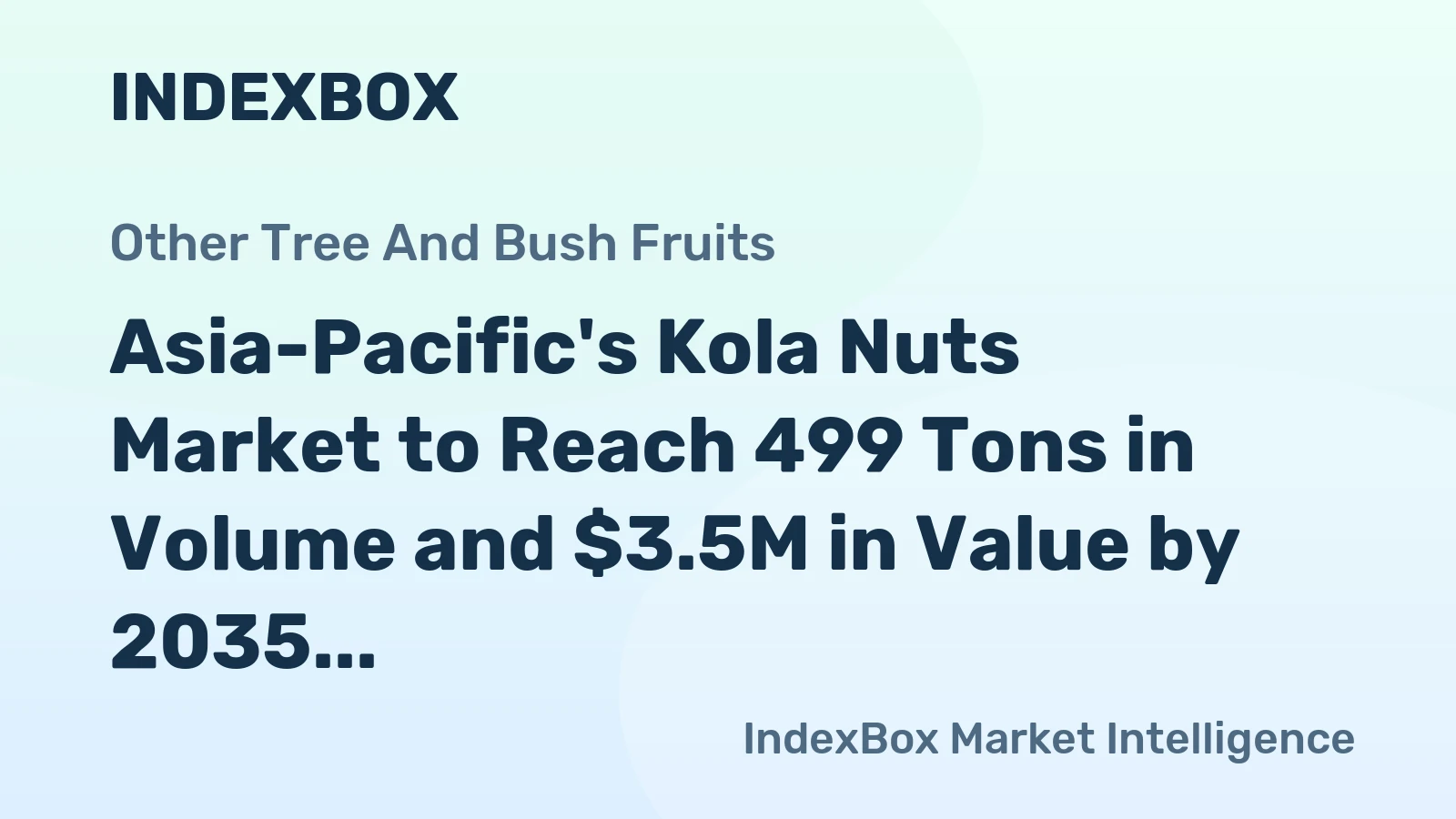 Asia-Pacific's Kola Nuts Market to Reach 499 Tons in Volume and $3.5M in Value by 2035, Driven by Increasing Demand