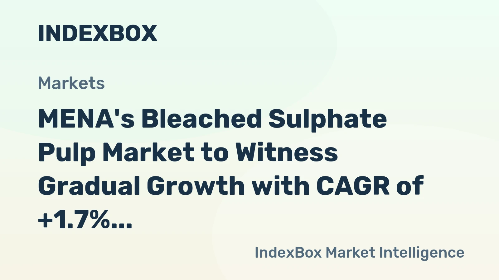 MENA's Bleached Sulphate Pulp Market to Witness Gradual Growth with CAGR of +1.7% through 2035