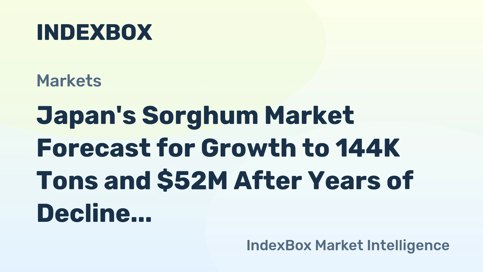 Japan's Sorghum Market Forecast for Growth to 144K Tons and $52M After Years of Decline