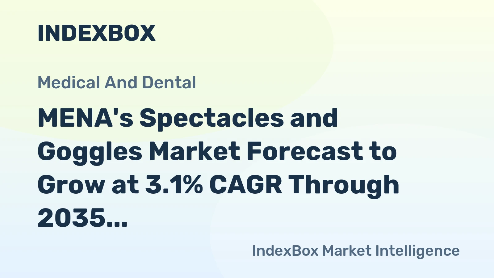 MENA's Spectacles and Goggles Market Forecast to Grow at 3.1% CAGR Through 2035