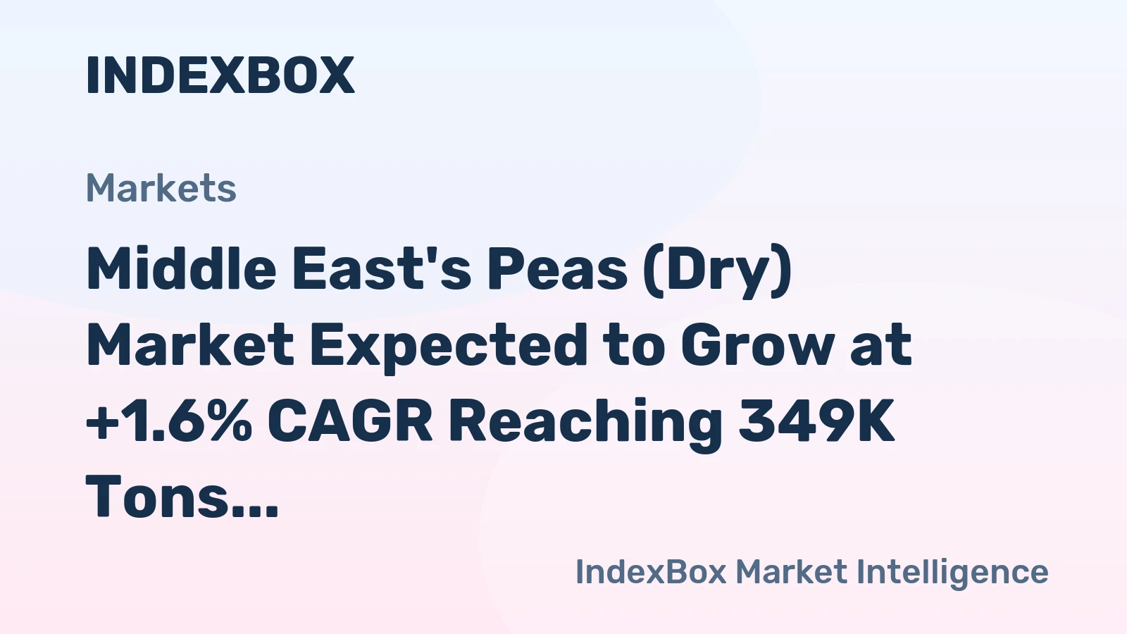 Middle East's Peas (Dry) Market Expected to Grow at +1.6% CAGR Reaching 349K Tons and $182M by 2035