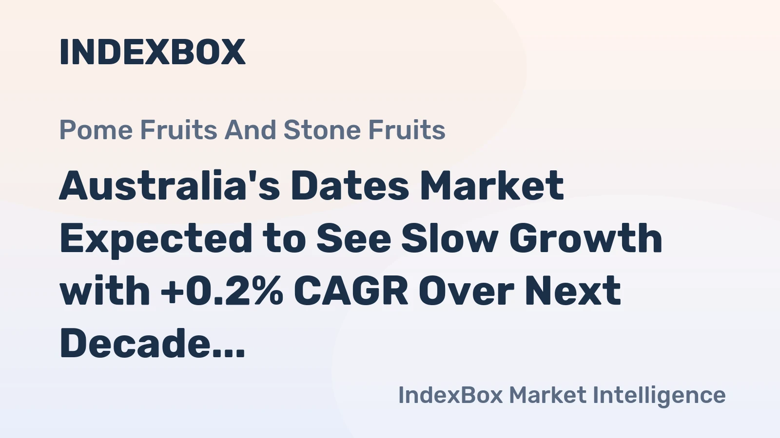 Australia's Dates Market Expected to See Slow Growth with +0.2% CAGR Over Next Decade