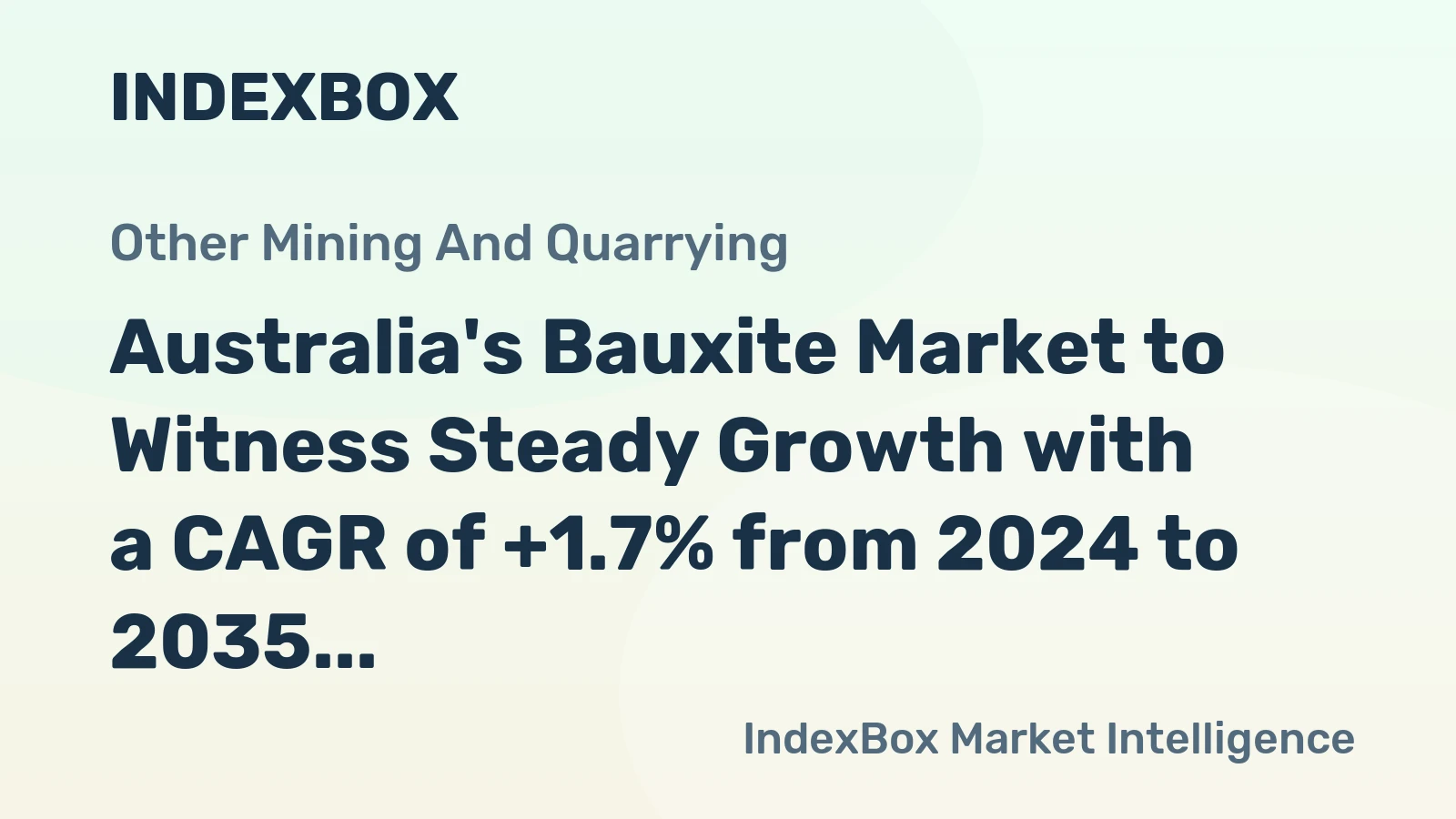 Australia's Bauxite Market to Witness Steady Growth with a CAGR of +1.7% from 2024 to 2035