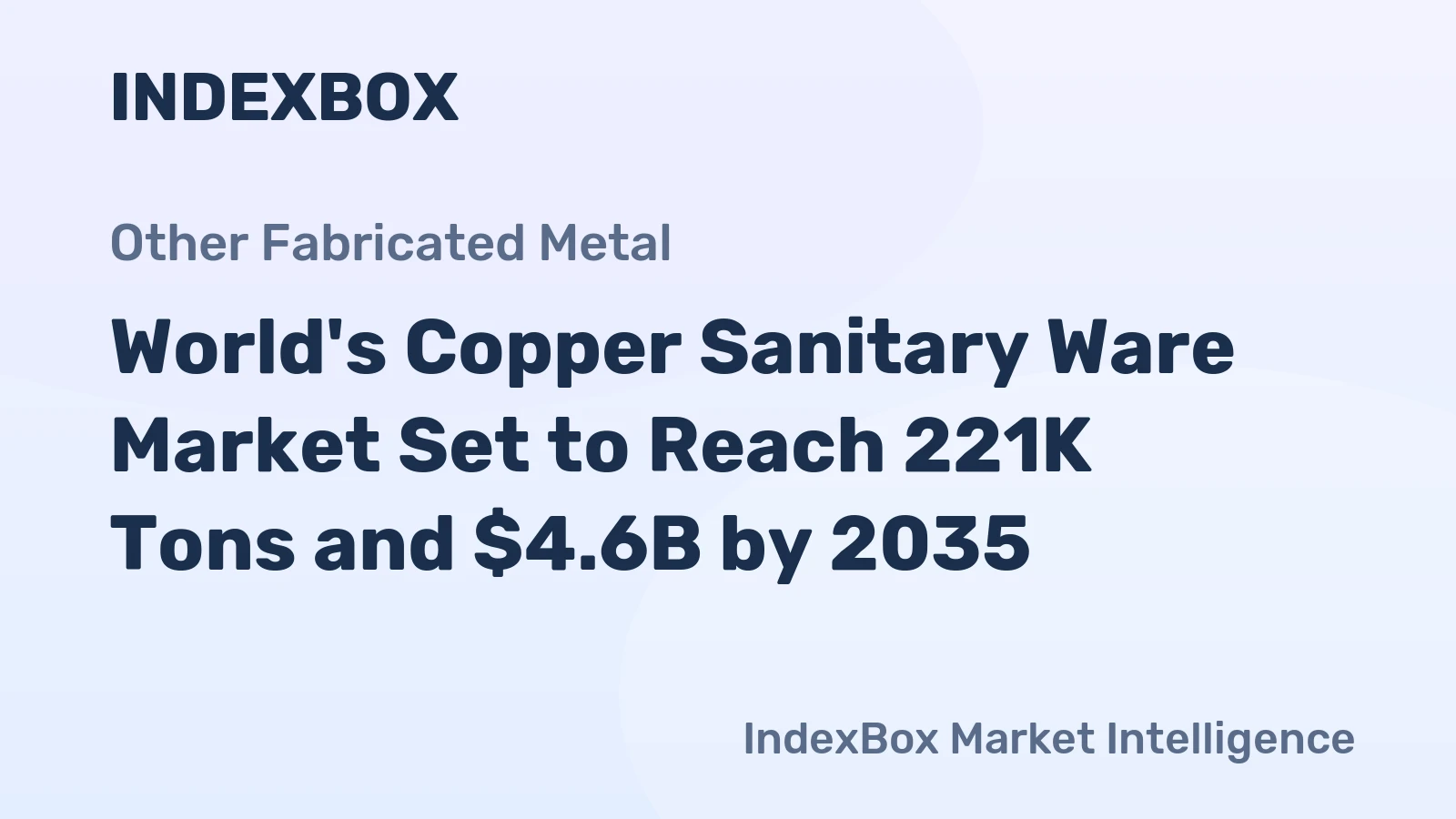 World's Copper Sanitary Ware Market Set to Reach 221K Tons and $4.6B by 2035