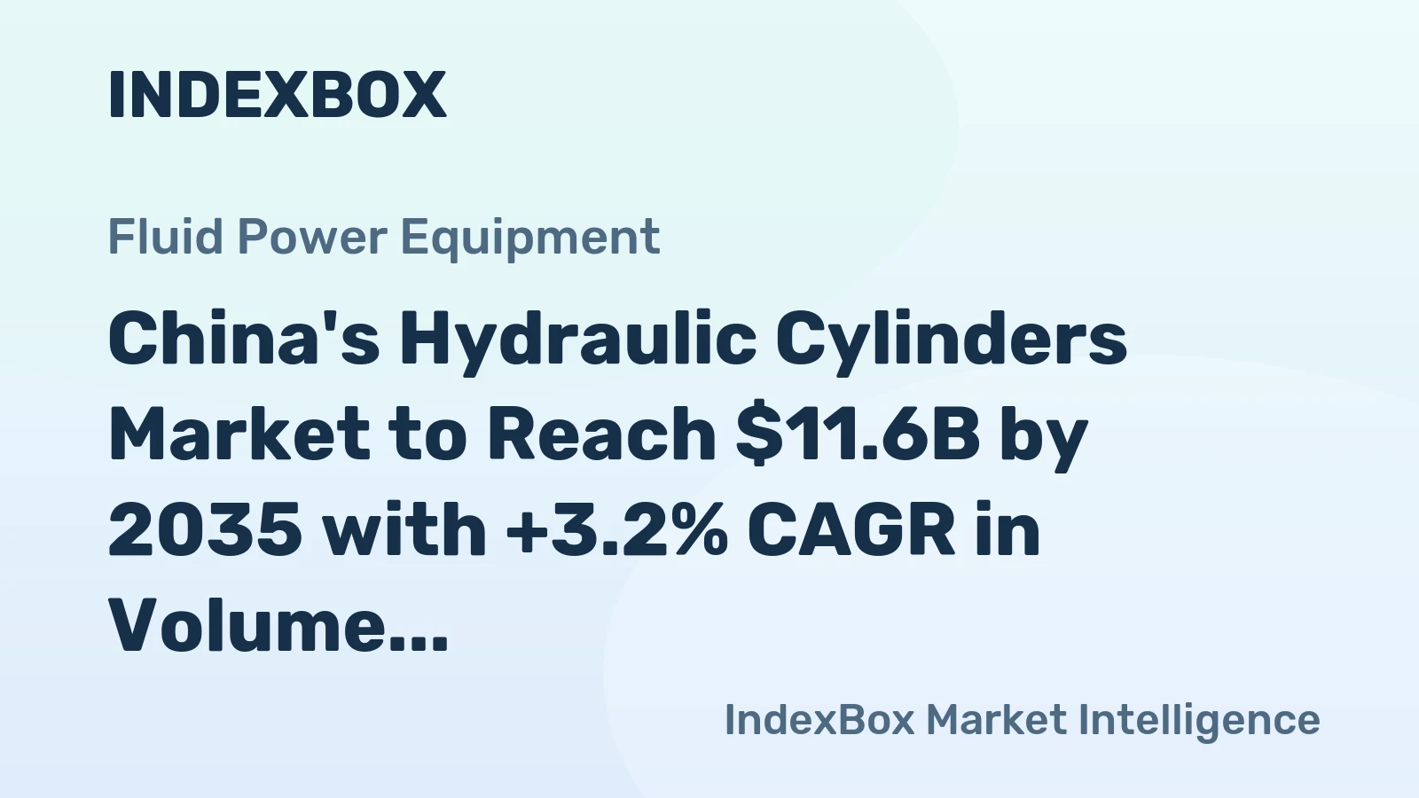 China's Hydraulic Cylinders Market to Reach $11.6B by 2035 with +3.2% CAGR in Volume and +4.9% CAGR in Value Terms
