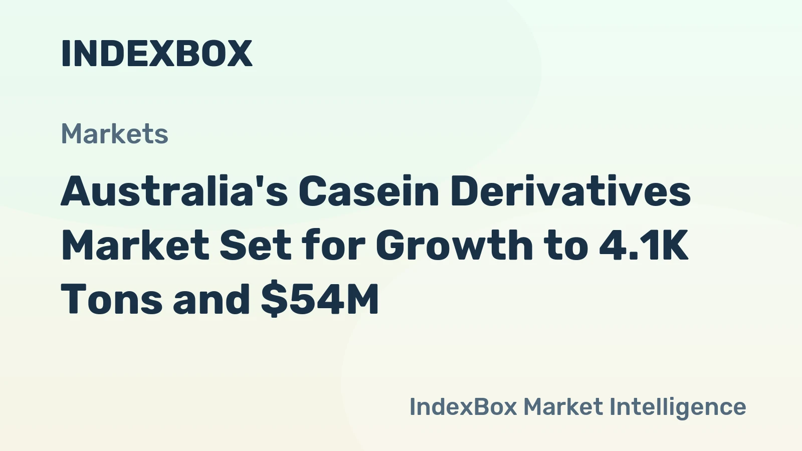 Australia's Casein Derivatives Market Set for Growth to 4.1K Tons and $54M