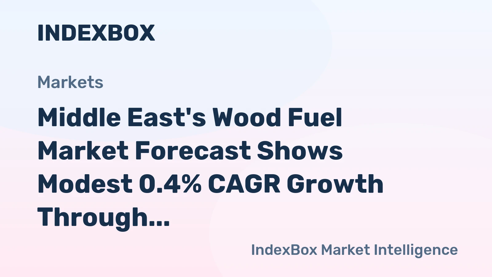 Middle East's Wood Fuel Market Forecast Shows Modest 0.4% CAGR Growth Through 2035