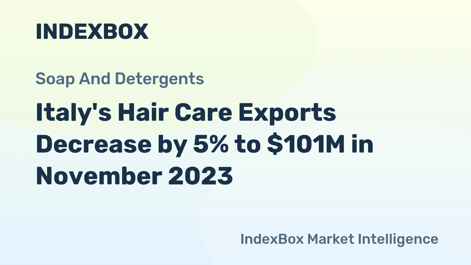 Italy's Hair Care Exports Decrease by 5% to $101M in November 2023