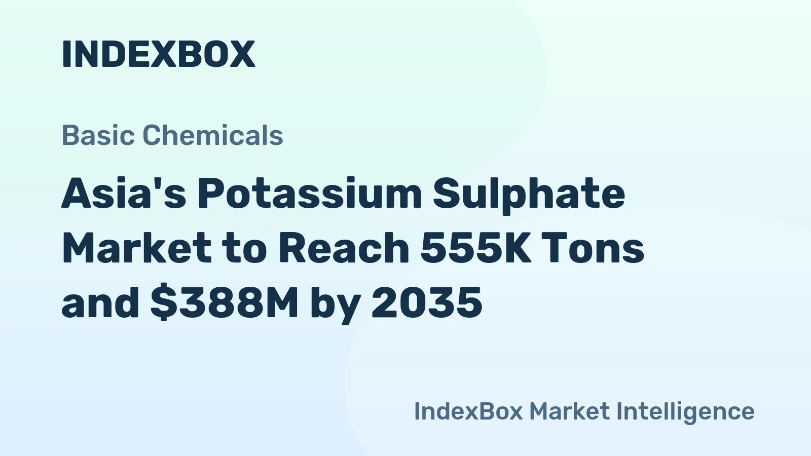 Asia's Potassium Sulphate Market to Reach 555K Tons and $388M by 2035