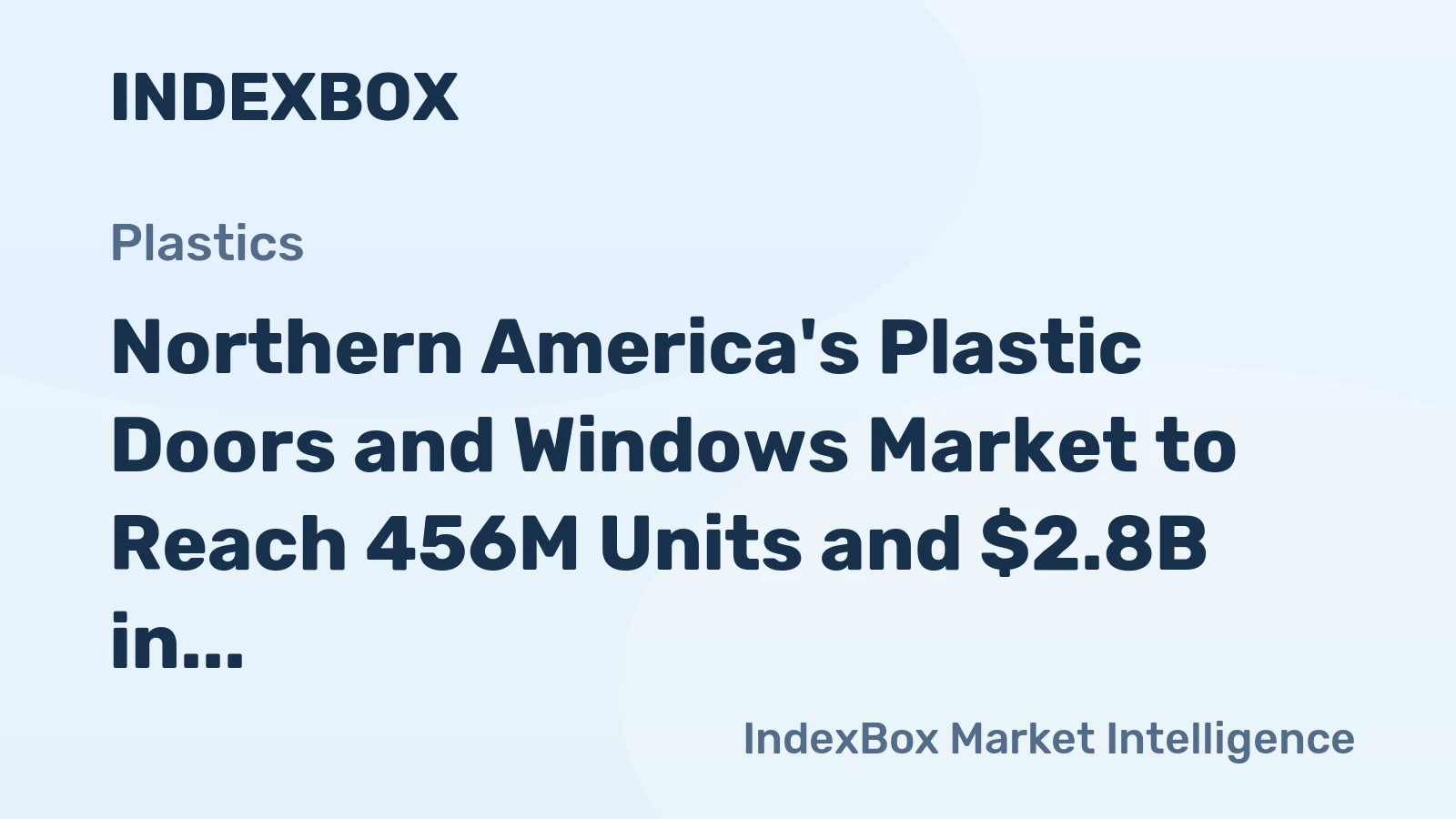 Northern America's Plastic Doors and Windows Market to Reach 456M Units and $2.8B in Value