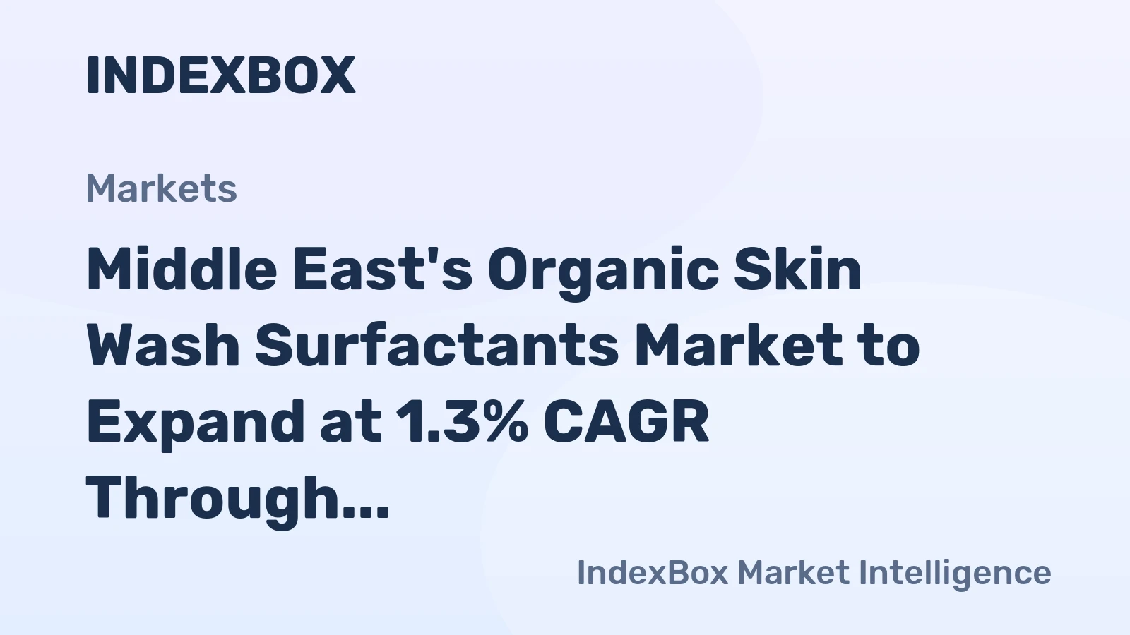 Middle East's Organic Skin Wash Surfactants Market to Expand at 1.3% CAGR Through 2035