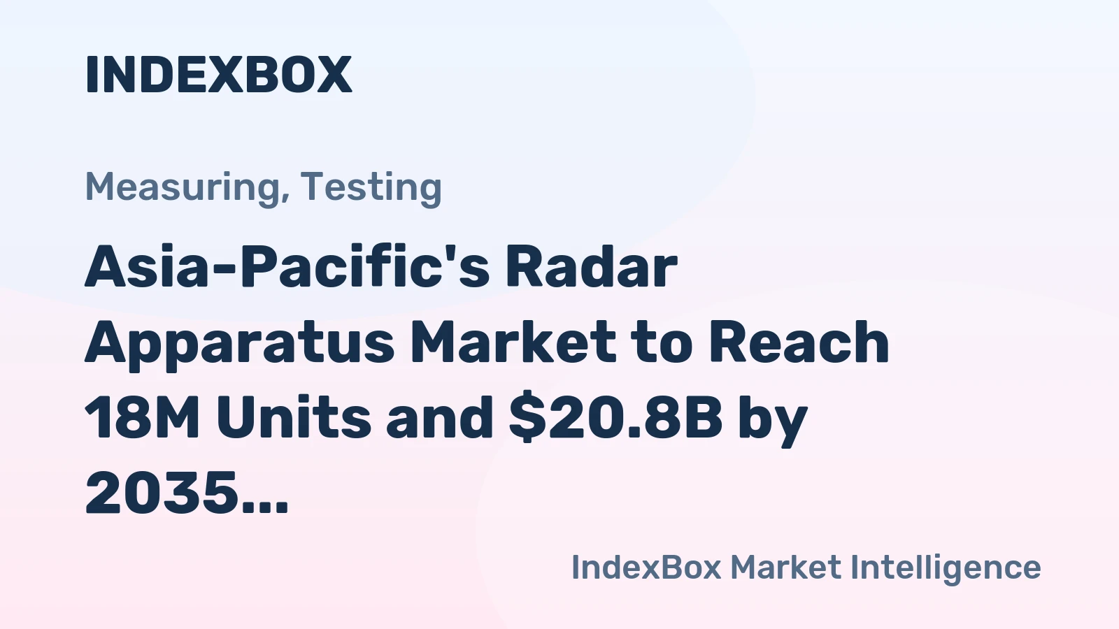 Asia-Pacific's Radar Apparatus Market to Reach 18M Units and $20.8B by 2035