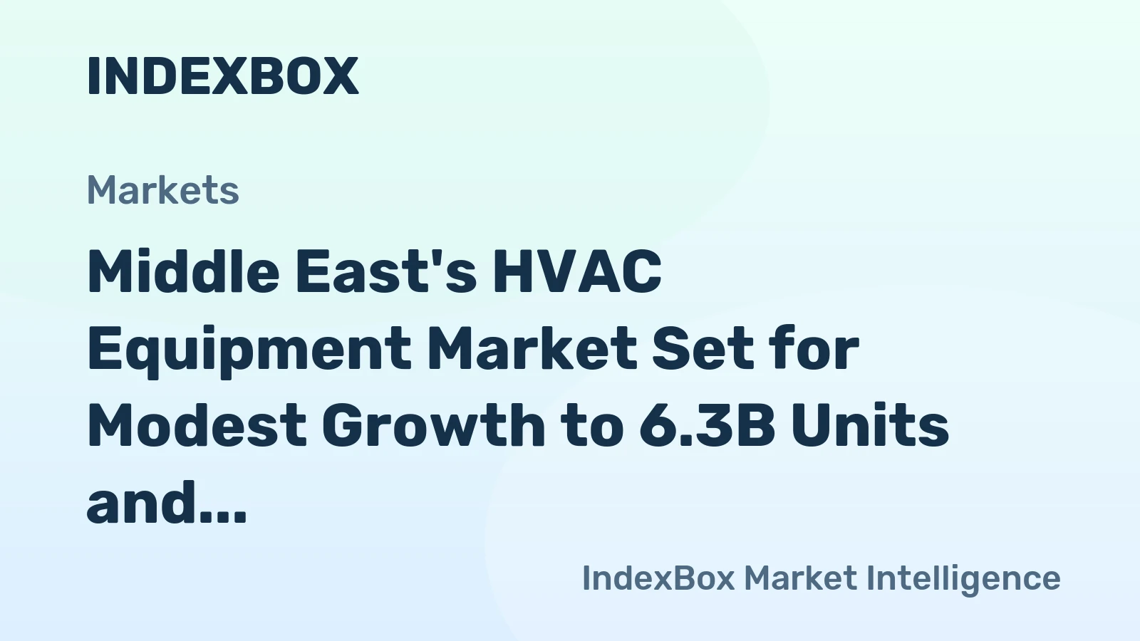 Middle East's HVAC Equipment Market Set for Modest Growth to 6.3B Units and $40.2B