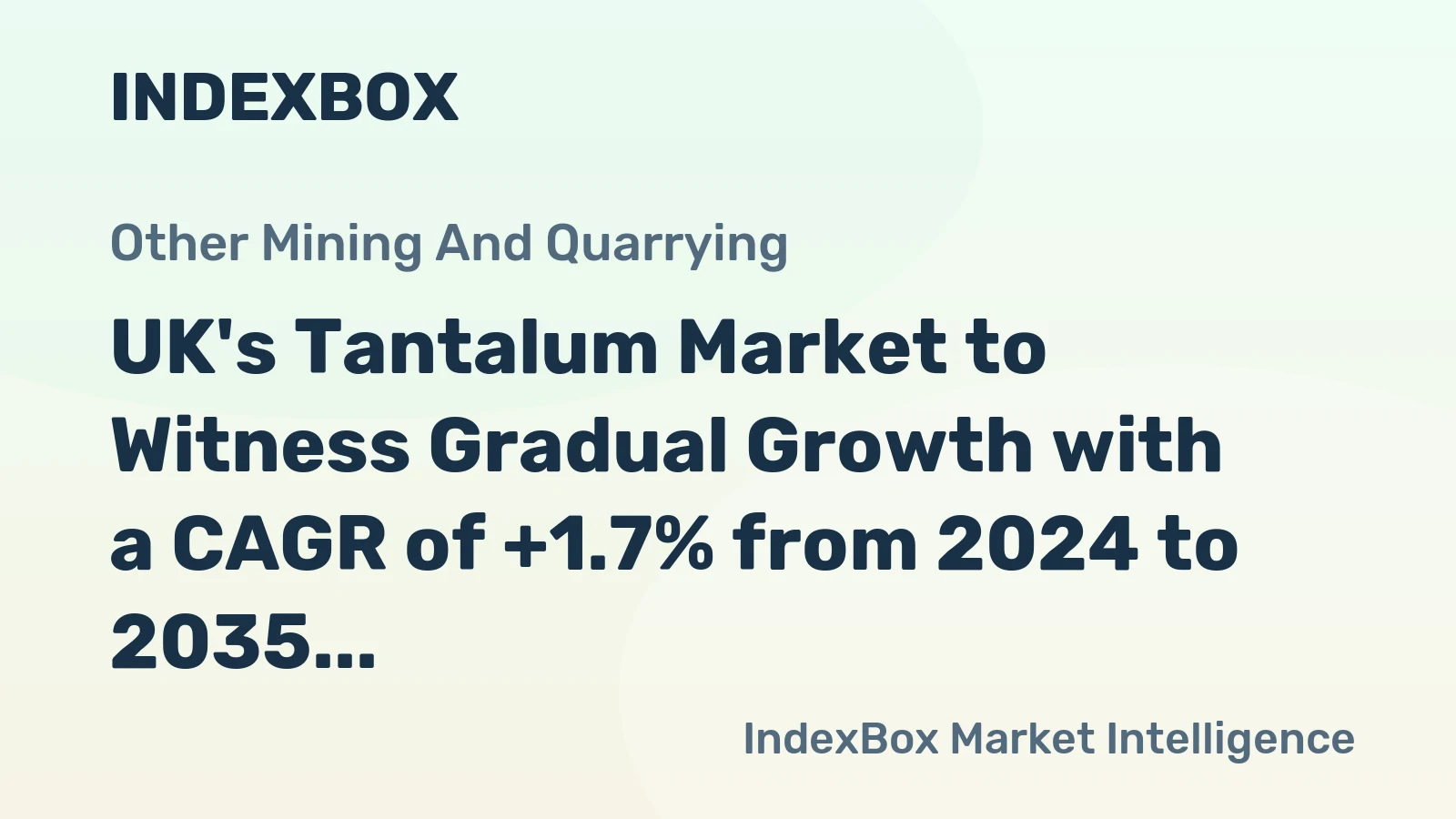UK's Tantalum Market to Witness Gradual Growth with a CAGR of +1.7% from 2024 to 2035