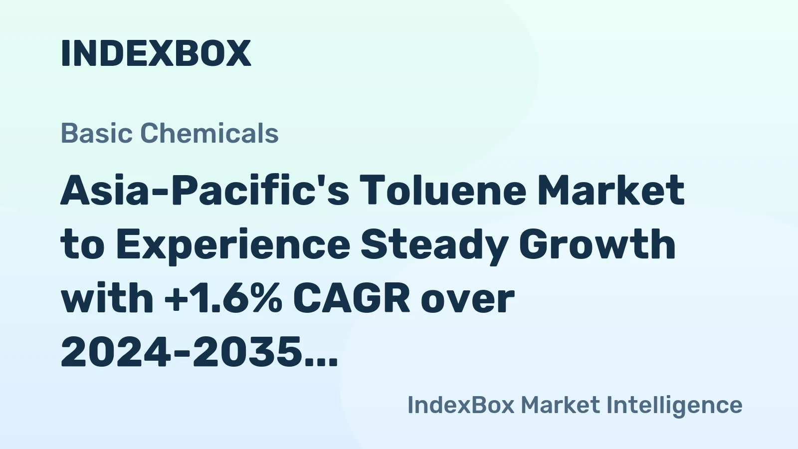 Asia-Pacific's Toluene Market to Experience Steady Growth with +1.6% CAGR over 2024-2035