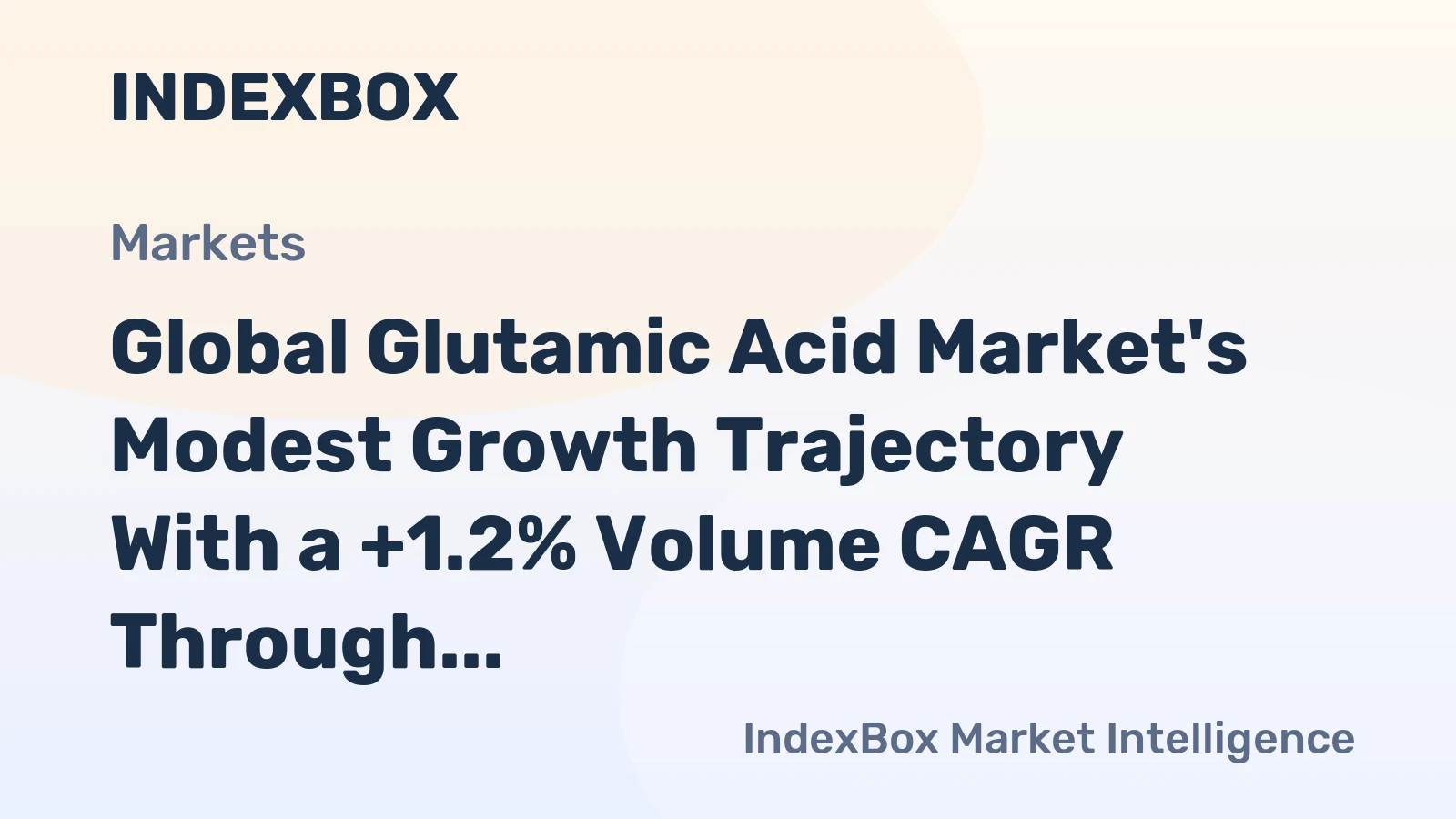 Global Glutamic Acid Market's Modest Growth Trajectory With a +1.2% Volume CAGR Through 2035