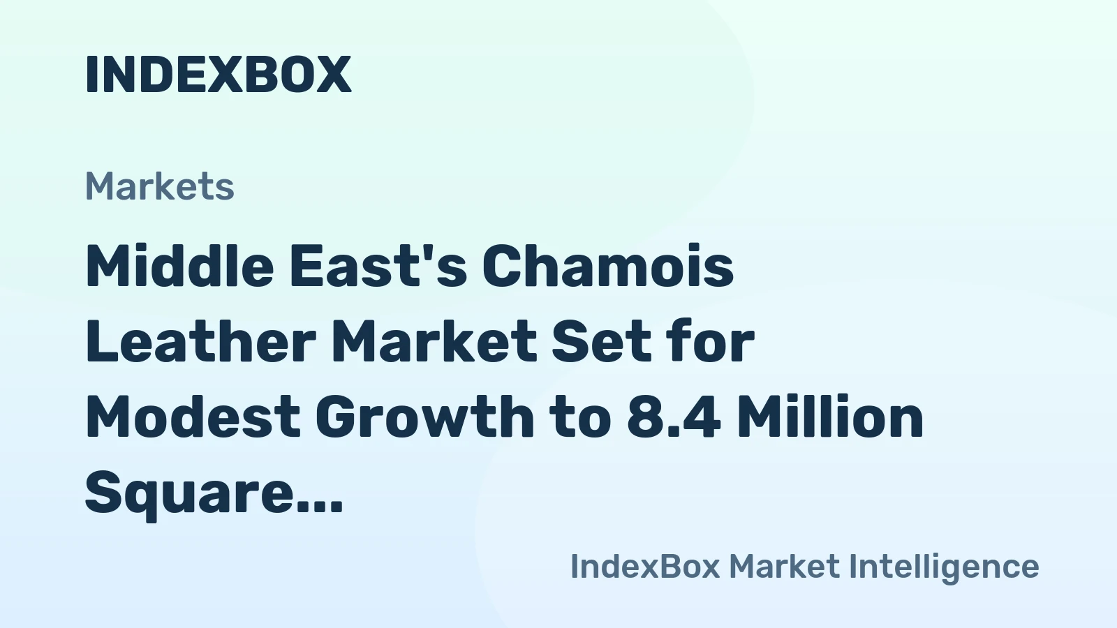 Middle East's Chamois Leather Market Set for Modest Growth to 8.4 Million Square Meters