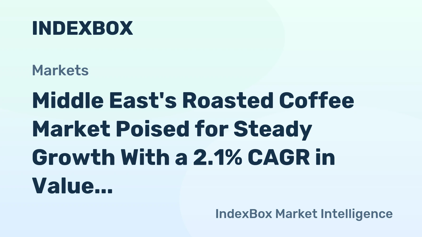 Middle East's Roasted Coffee Market Poised for Steady Growth With a 2.1% CAGR in Value Through 2035