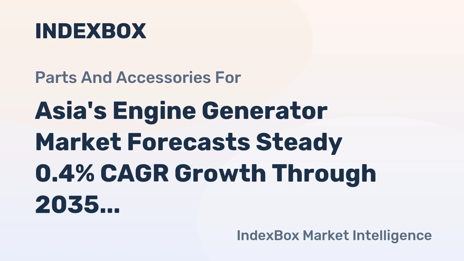 Asia's Engine Generator Market Forecasts Steady 0.4% CAGR Growth Through 2035