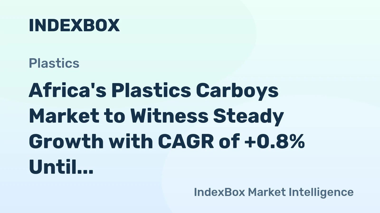 Africa's Plastics Carboys Market to Witness Steady Growth with CAGR of +0.8% Until 2035