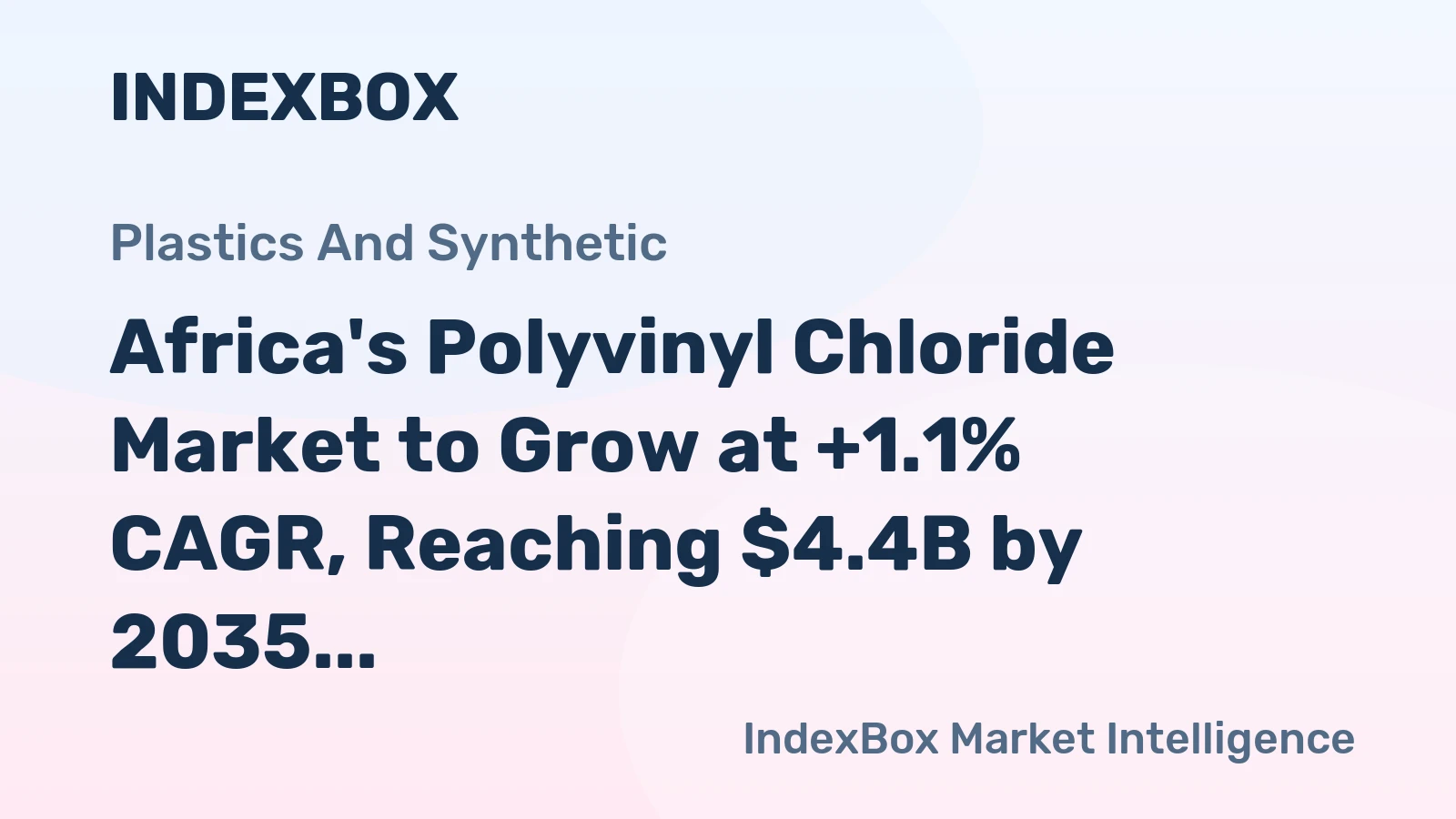 Africa's Polyvinyl Chloride Market to Grow at +1.1% CAGR, Reaching $4.4B by 2035