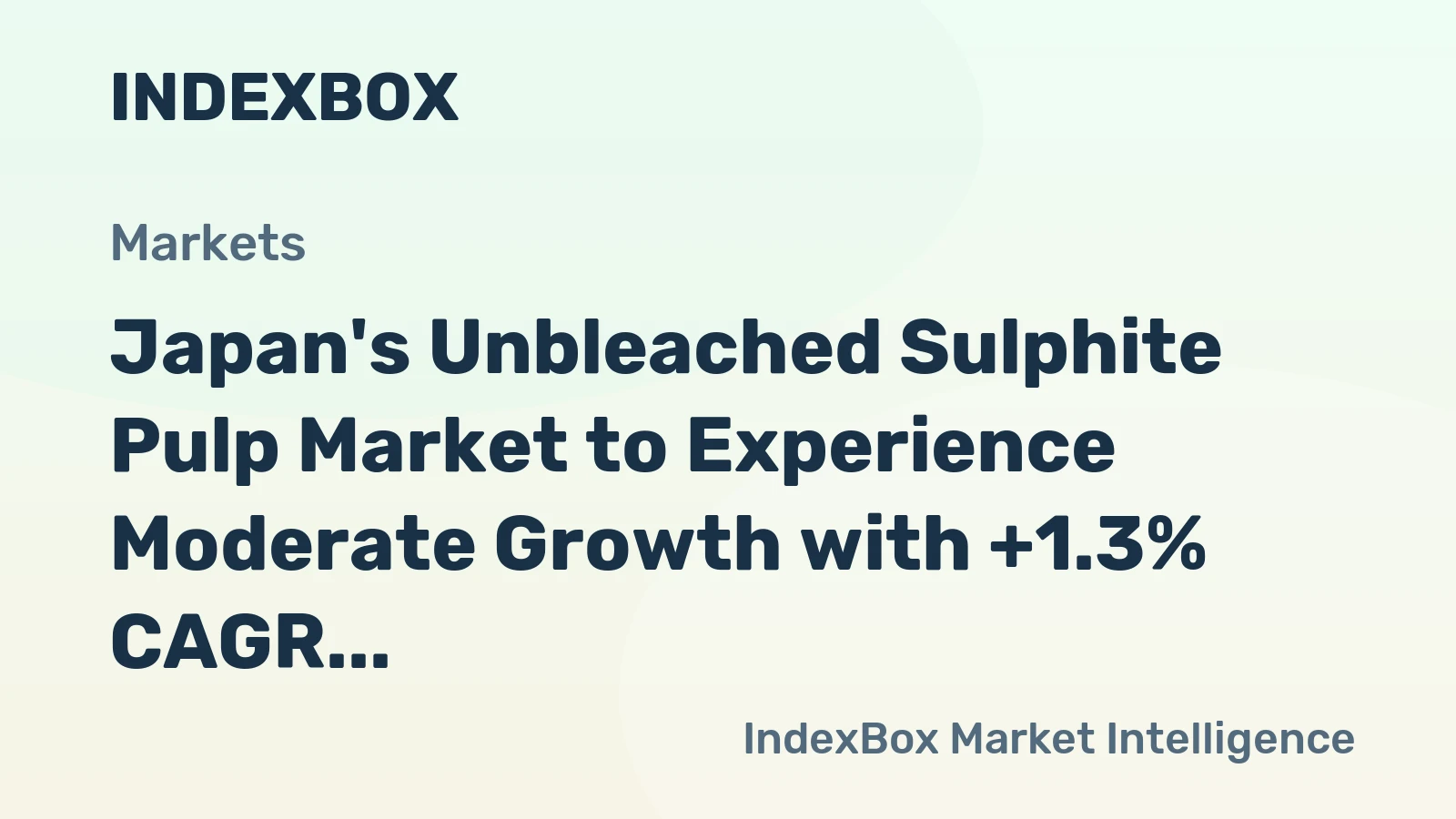 Japan's Unbleached Sulphite Pulp Market to Experience Moderate Growth with +1.3% CAGR