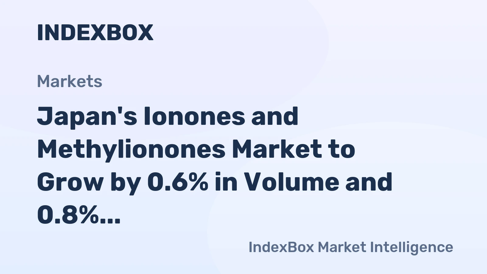 Japan's Ionones and Methylionones Market to Grow by 0.6% in Volume and 0.8% in Value Through 2035